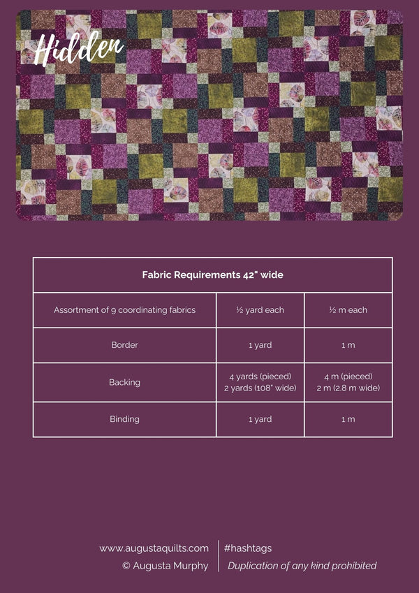 Hidden Quilt Pattern - pdf – Augusta Quilts
